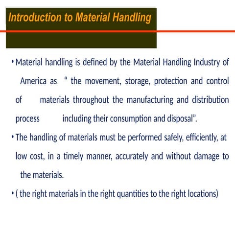 material handling equipment | PPTX