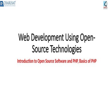 Unit II Introduction to Open Source Software and PHP, Basics of PHP.pptx