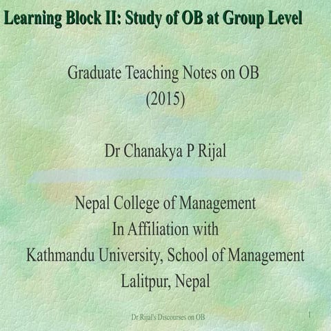 Unit iii ob at group level | PPT