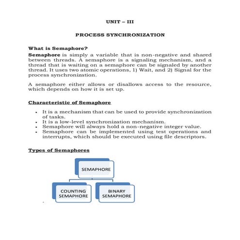 Unit Iii Process Synchronization Docx