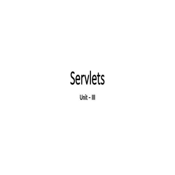 Unit Iii Servlets In Java By Sun Micropptx 6231