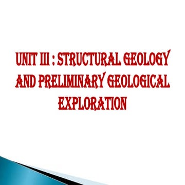 Comprehensive Study of Structural Geology and Preliminary Geological ...