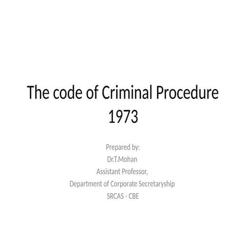 The code of Criminal Procedure 1973 Unit III .pptx