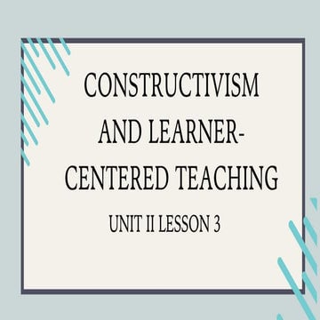 Constructivism And Learner Centered Teaching Pdf