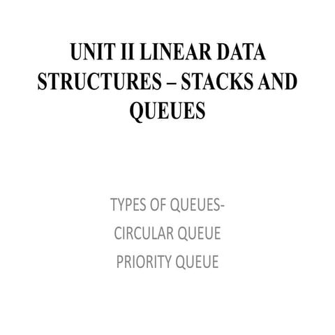Unit Ii Linear Data Structures Ppt 