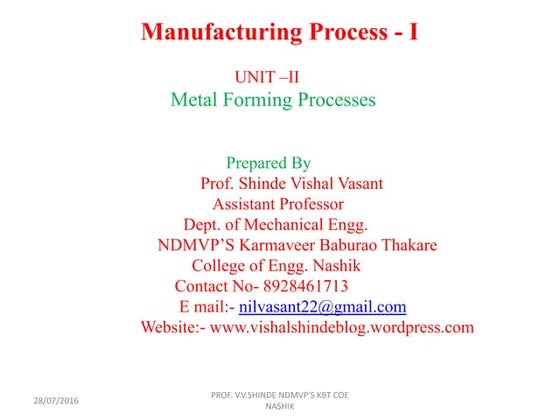 METAL FORMING PROCESS | PPT