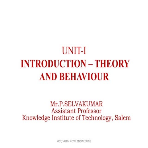 Unit I Introduction theory and behaviour | PPT