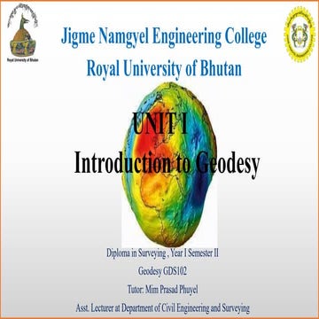 Introduction to Geodesy-Types, Shape of earth | PPTX
