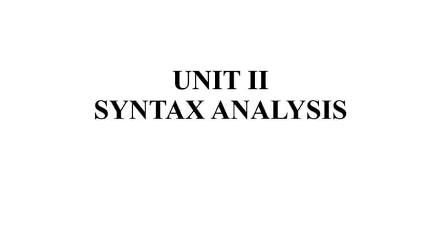 Module 2 Introduction To Syntax Analysis Ppt 0422