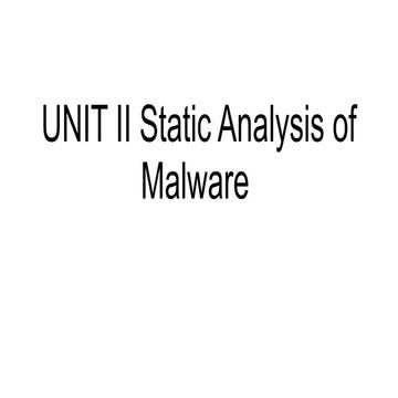 UNIT I Introduction to Malware Analysis .pptx