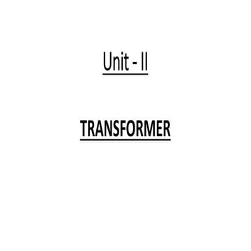 Unit II TRANSFORMER.pdf about transformers | PPT