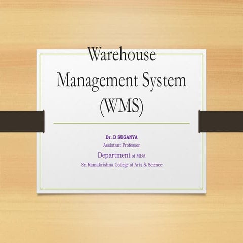 UNIT II WMS_presentation.pptx warehouse management system | PPTX