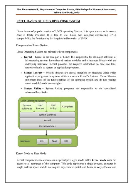 Linux Operating System Ppt Pptx Operating Systems Computer Software And Applications