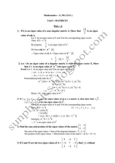 derogatory and non derogatory matrices | PPT