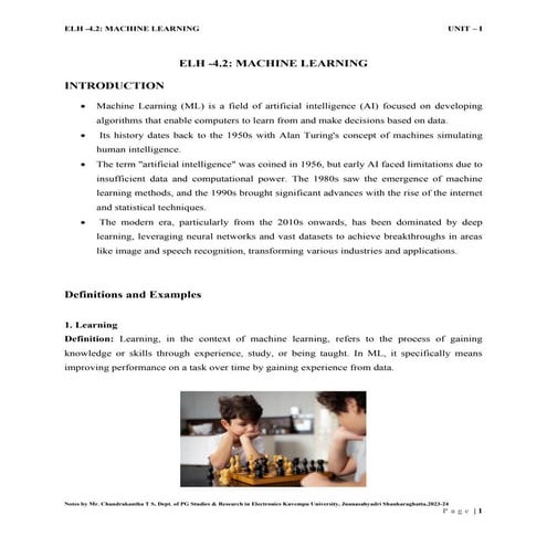 ELH -4.2: MACHINE LEARNING :supervised, unsupervised or reinforcement ...