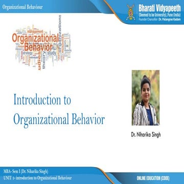 Introduction to. Organisations behaviour | PPT