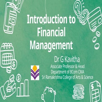 INTRODUCTION TO FINANCIAL MANAGEMENT AND INTERNATIONAL FINANCIAL ...