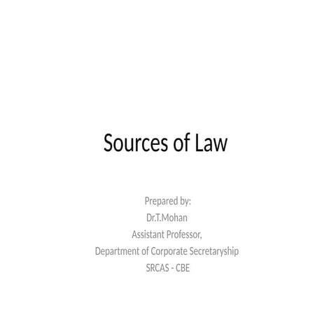 sources of law Unit I General Laws..pptx