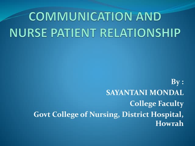 Communication for healthcare professionals | PPTX