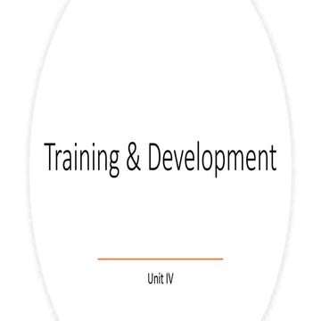 Training and Development | PPT
