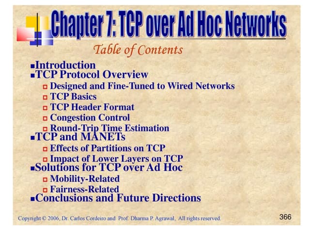 Tcp Over Adhoc Networks In Computer Networks Ppt