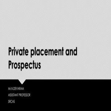 Private placement and Prospectus & its Types | PPTX