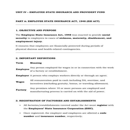 UNIT IV - EMPLOYEE STATE INSURANCE AND PROVIDENT FUND.docx