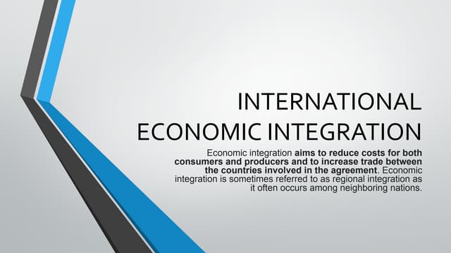 Regional Integration | PPT