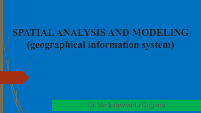 Spatial Analysis And Modelingpptx Geography Science