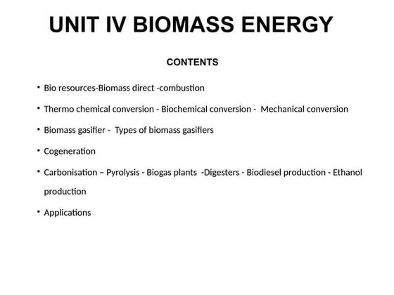 Process for biomass conversion | PPTX | Chemistry | Science