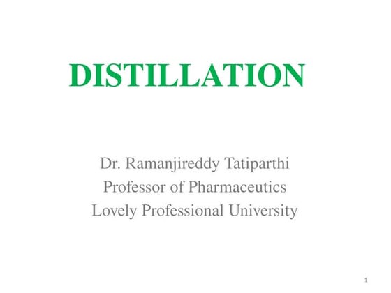 Distillation: steam distillation and azeotropic distillation | PPTX