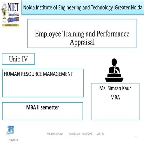 Unit 4 PPT on Human Resource Management | PPTX