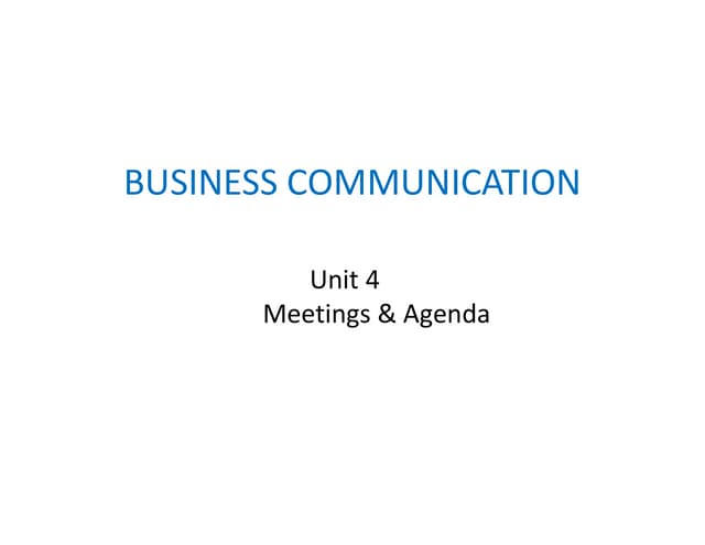Agenda and minutes of meeting | PPTX