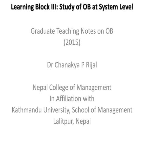 Unit iv ob at system level | PPT