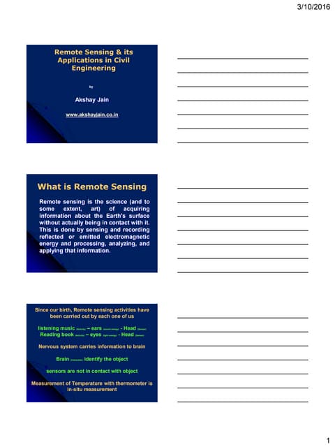 Thermal remote sensing and its applications | PDF