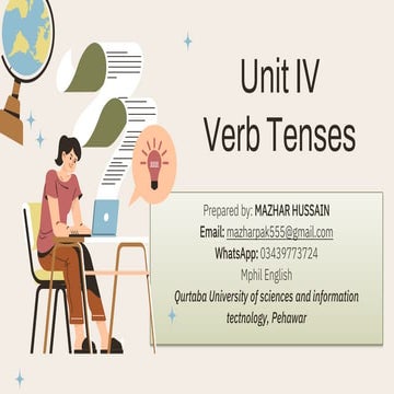 UNIT IV Verb Tenses complete tences file | PPT