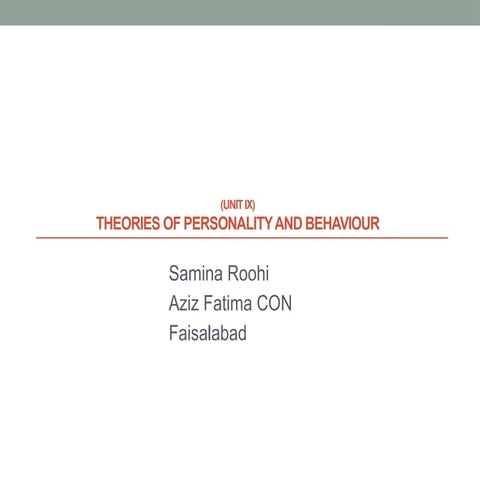 Psychoanalytic Theory | PPT