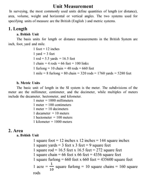 Civil engineering Unit Conversions | PDF