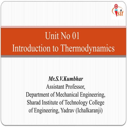 Unit No 01 Introduction to Thermodynamics.pptx