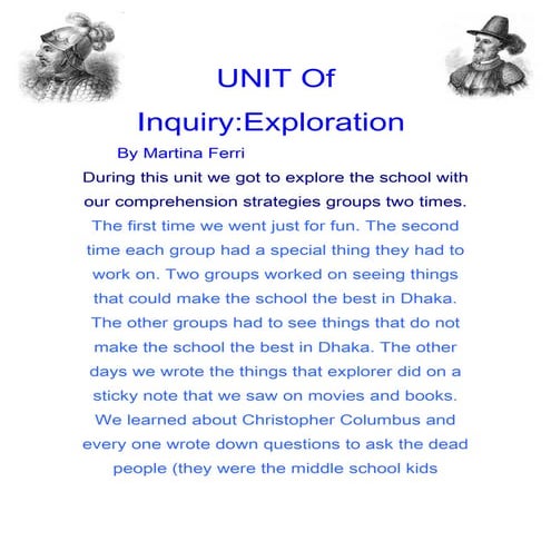 Unit of inquiry exploration | DOC