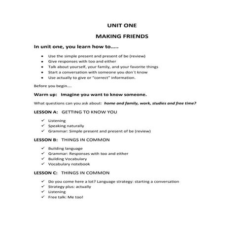 Unit one | DOCX