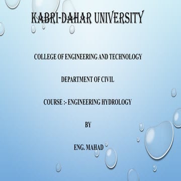 Chapter one introduction to hydrology | PPTX