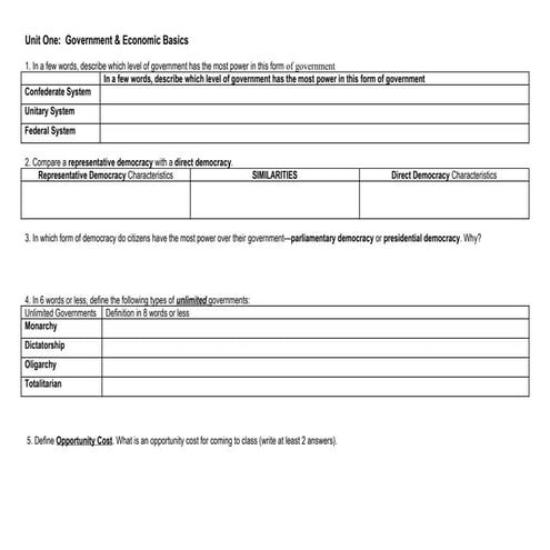 Unit 1 Review Questions | DOC