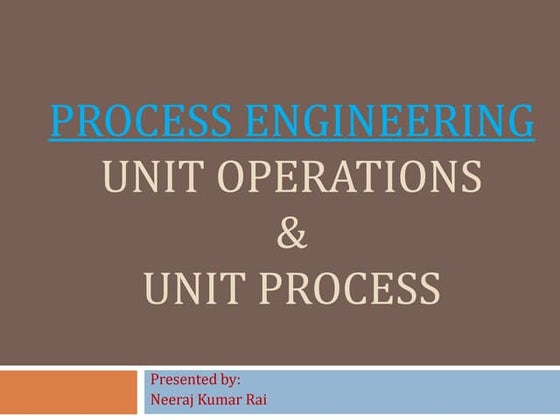 Samical: Unit Process and Unit Operations | PDF