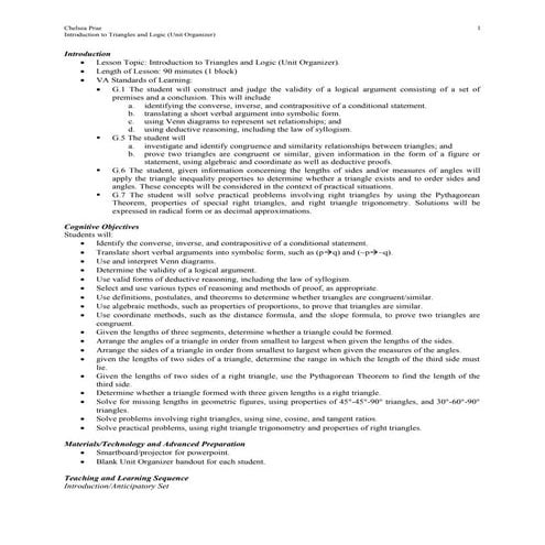 Unit Organizer Lesson Plan | DOC | Educational Assessment | Education