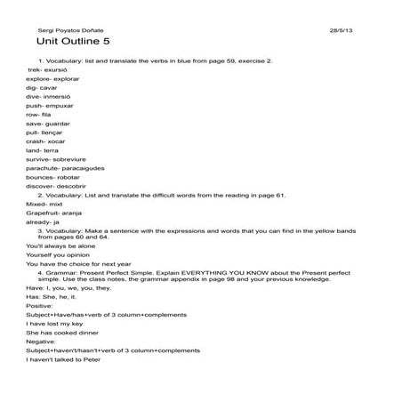 Unit outline 5 | PDF