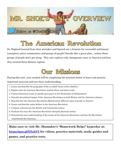 Road to Revolution Unit Overview | PDF