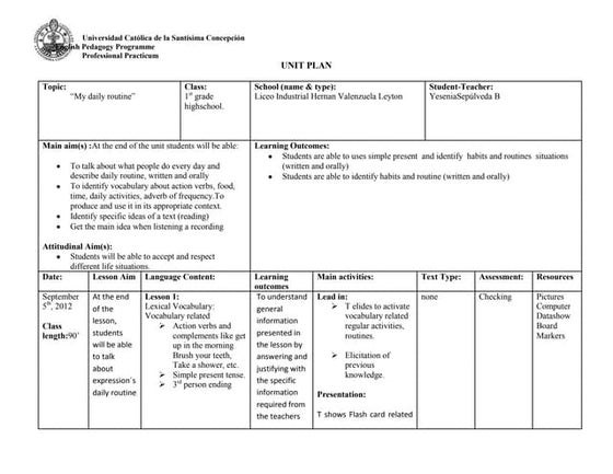Daily routines worksheet | PDF