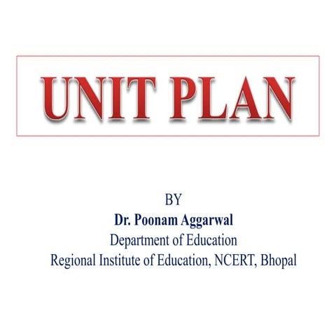 Unit planning | PPTX