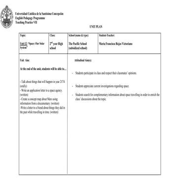 Unit plan 2 m unit 12 | DOCX | Secondary Education | Education